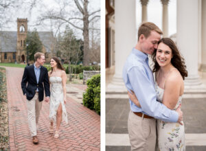 Windy Spring UVA Engagement Session - Hunter and Sarah Photography